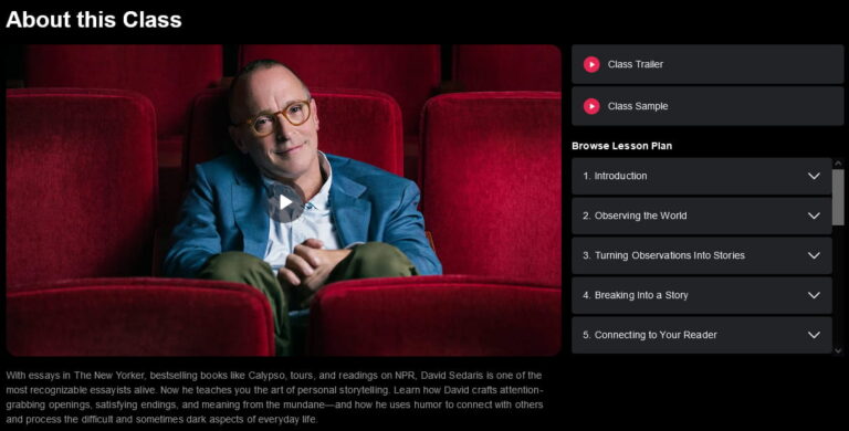 David Sedaris Masterclass Review in 2025: Worth It? [Don't Miss]