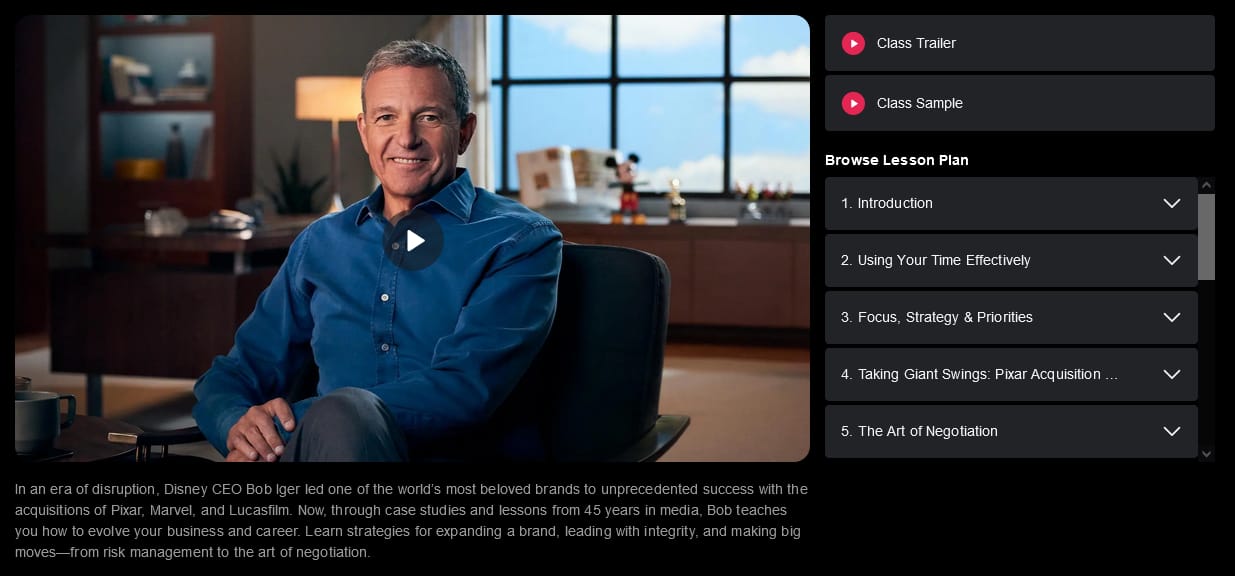 Bob Iger MasterClass Review: Worth It? Business & Leadership